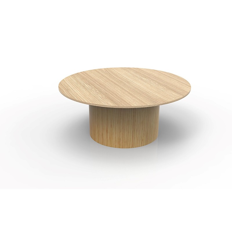 5 FT ROUND VENEER CONFERENCE TABLE WITH DRUM BASE