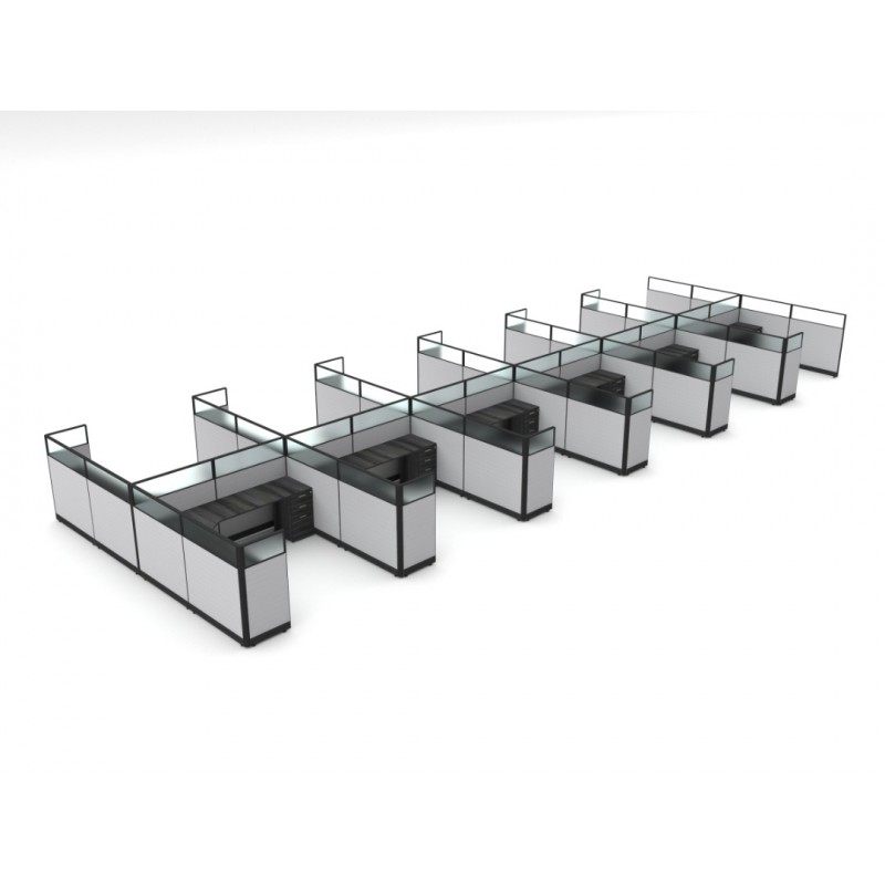 8’ x 8' Manager Station With 1/4 Glass Panels