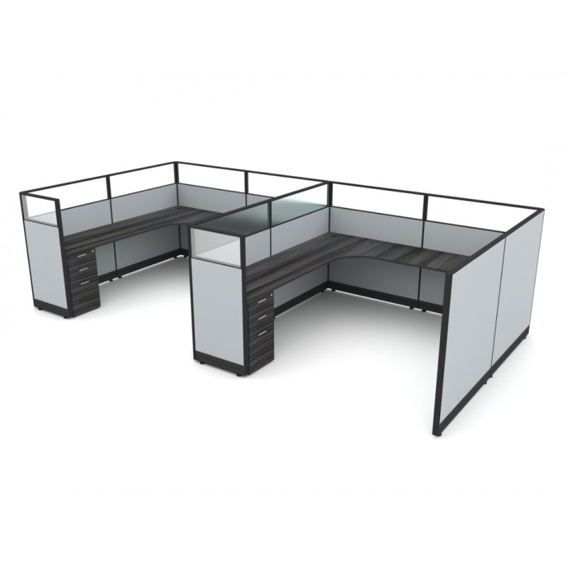 8’ x 8' Manager Station With 1/4 Glass Panels