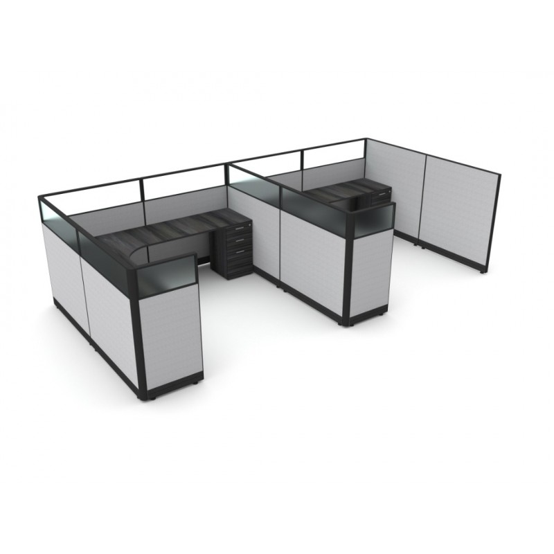 8’ x 8' Manager Station With 1/4 Glass Panels