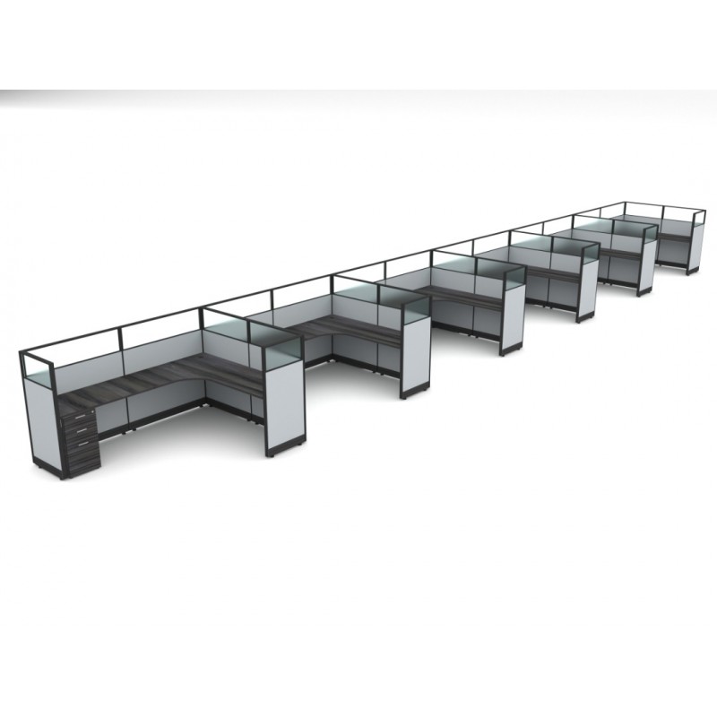 8’ x 8' Manager Station With 1/4 Glass Panels