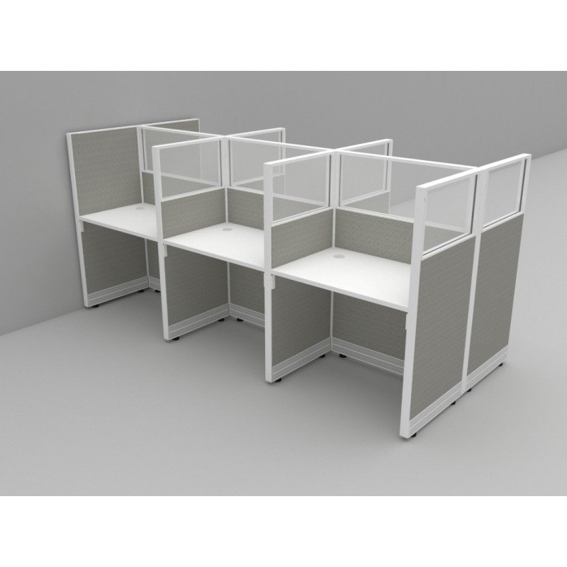 NEW 3' X 2' CALL CENTER / TELEMARKETING CUBICLE WORKSTATIONS WITH 1/4 ...
