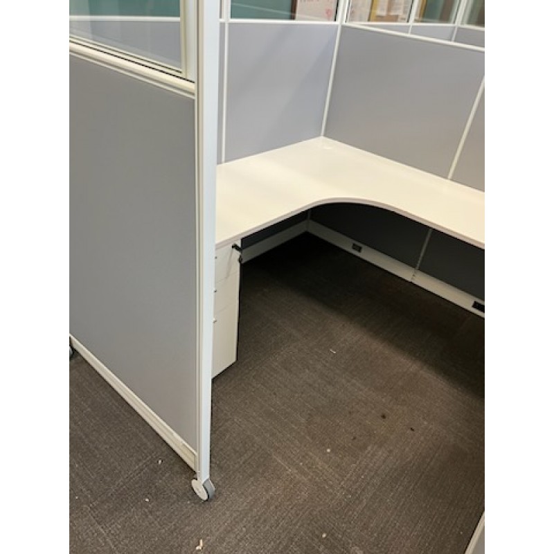 6 W x 6 D x 6' H CUBICLE WITH SLIDING DOOR