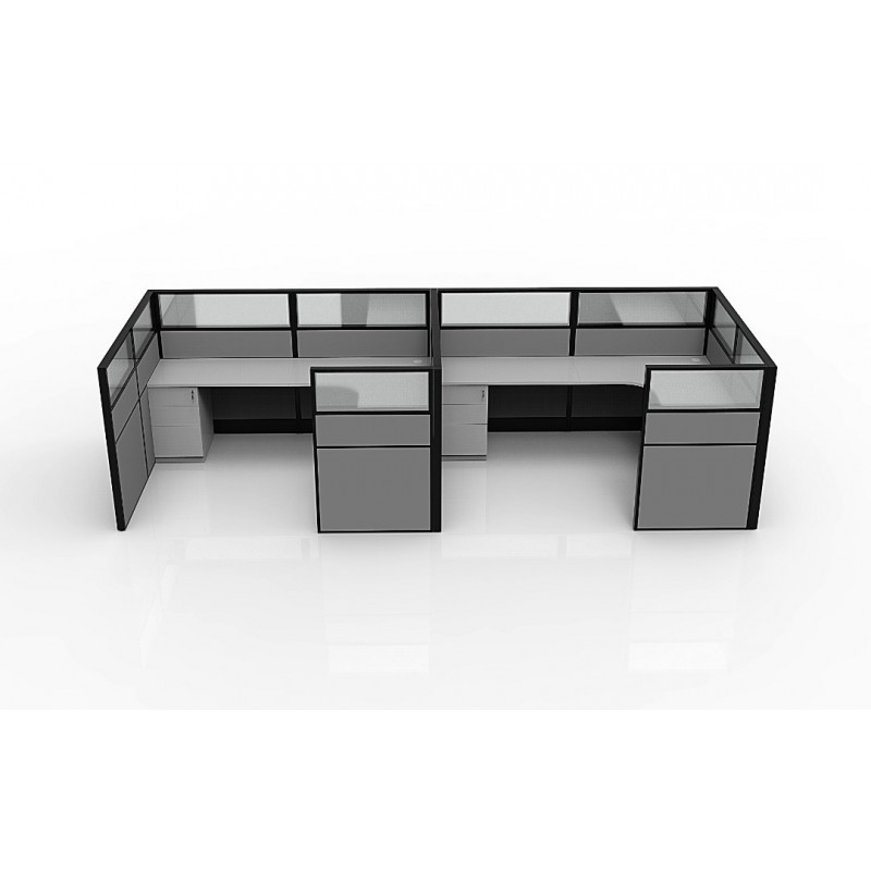 8’ x 8' Manager Station With 1/4 Glass Panels