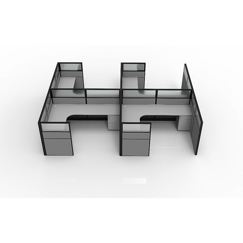 8’ x 8' Manager Station With 1/4 Glass Panels