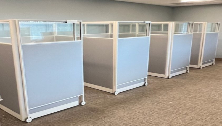 6 W x 6 D x 6' H CUBICLE WITH SLIDING DOOR